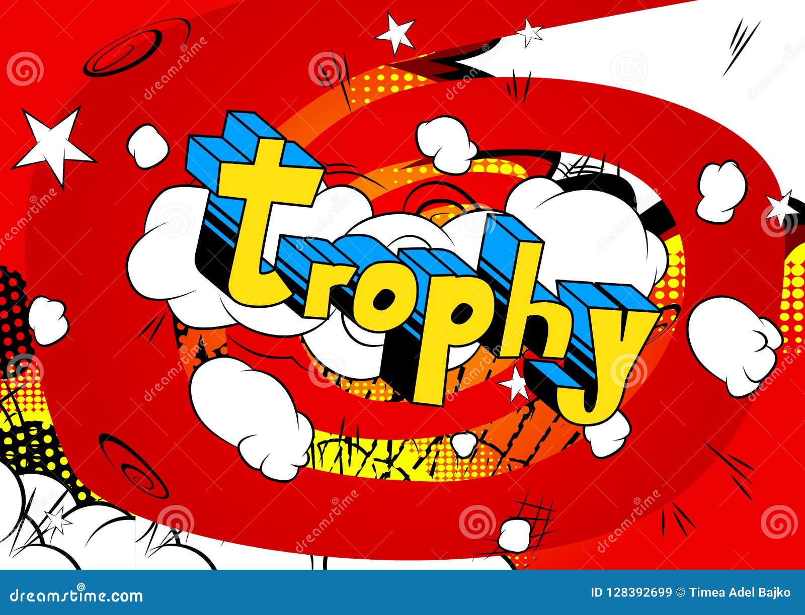 Trophy - Vector Illustrated Comic Book Style Phrase. Stock Illustration ...