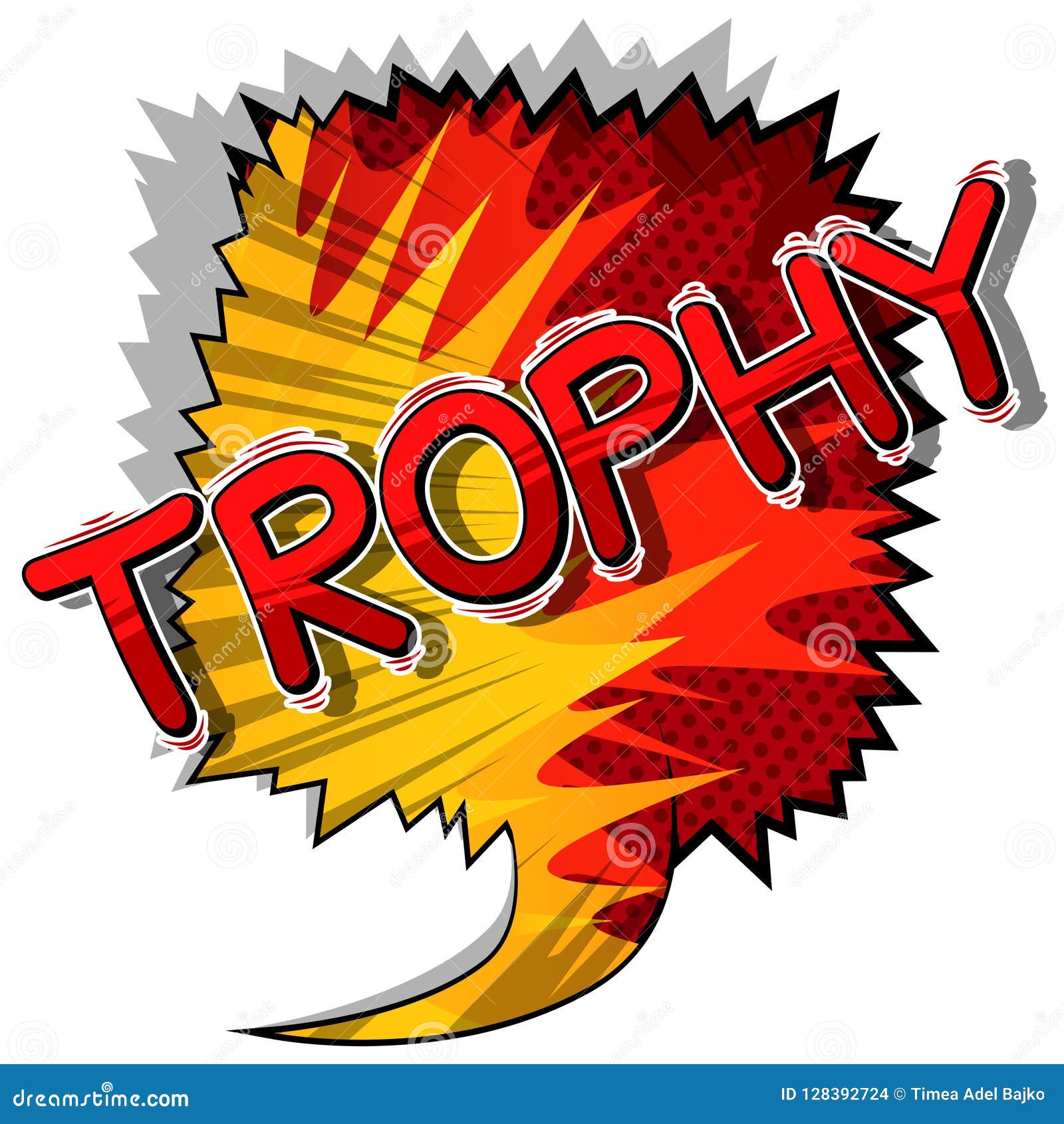 Trophy - Vector Illustrated Comic Book Style Phrase. Stock Illustration ...