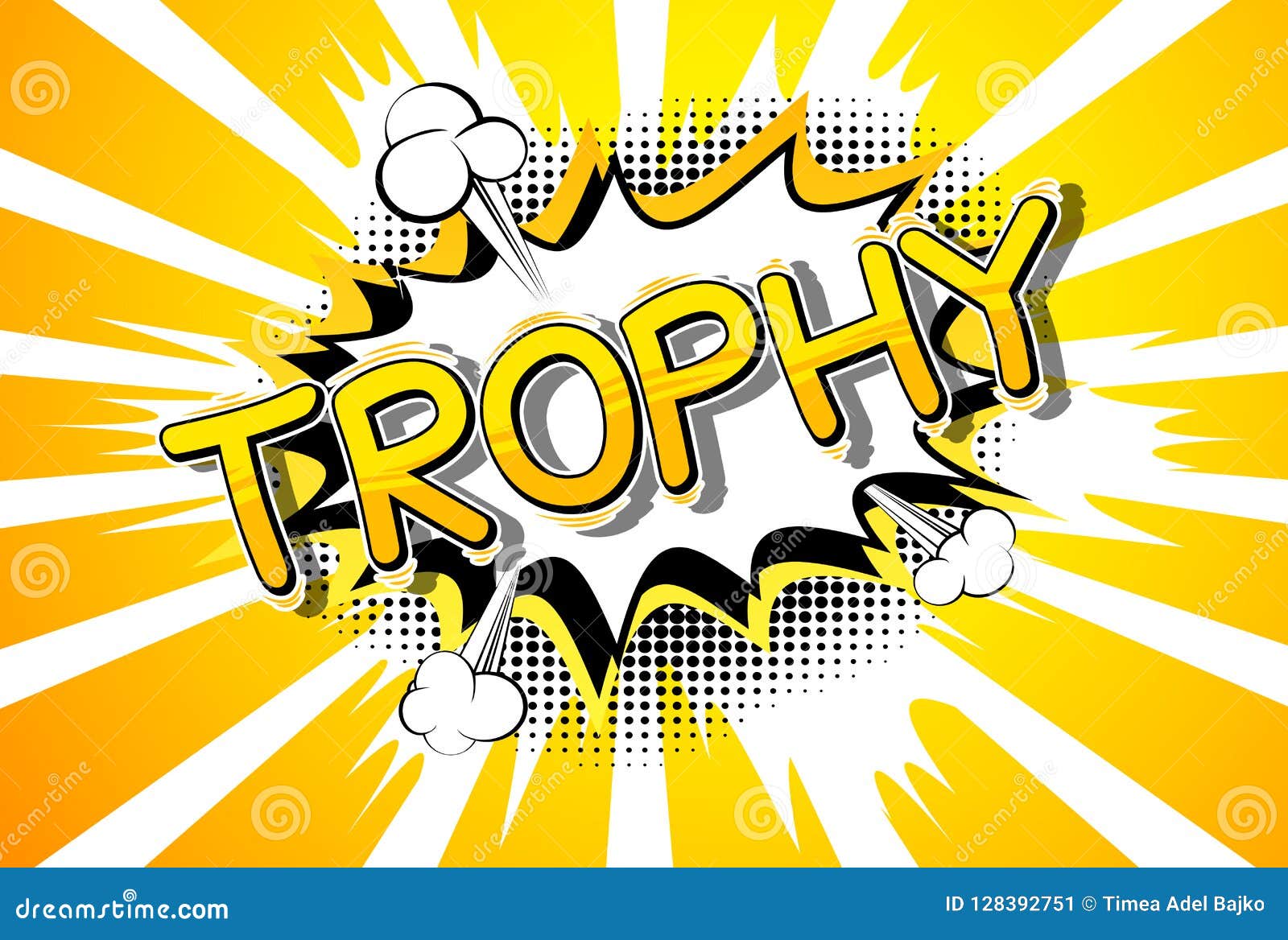 Trophy - Vector Illustrated Comic Book Style Phrase. Stock Illustration ...