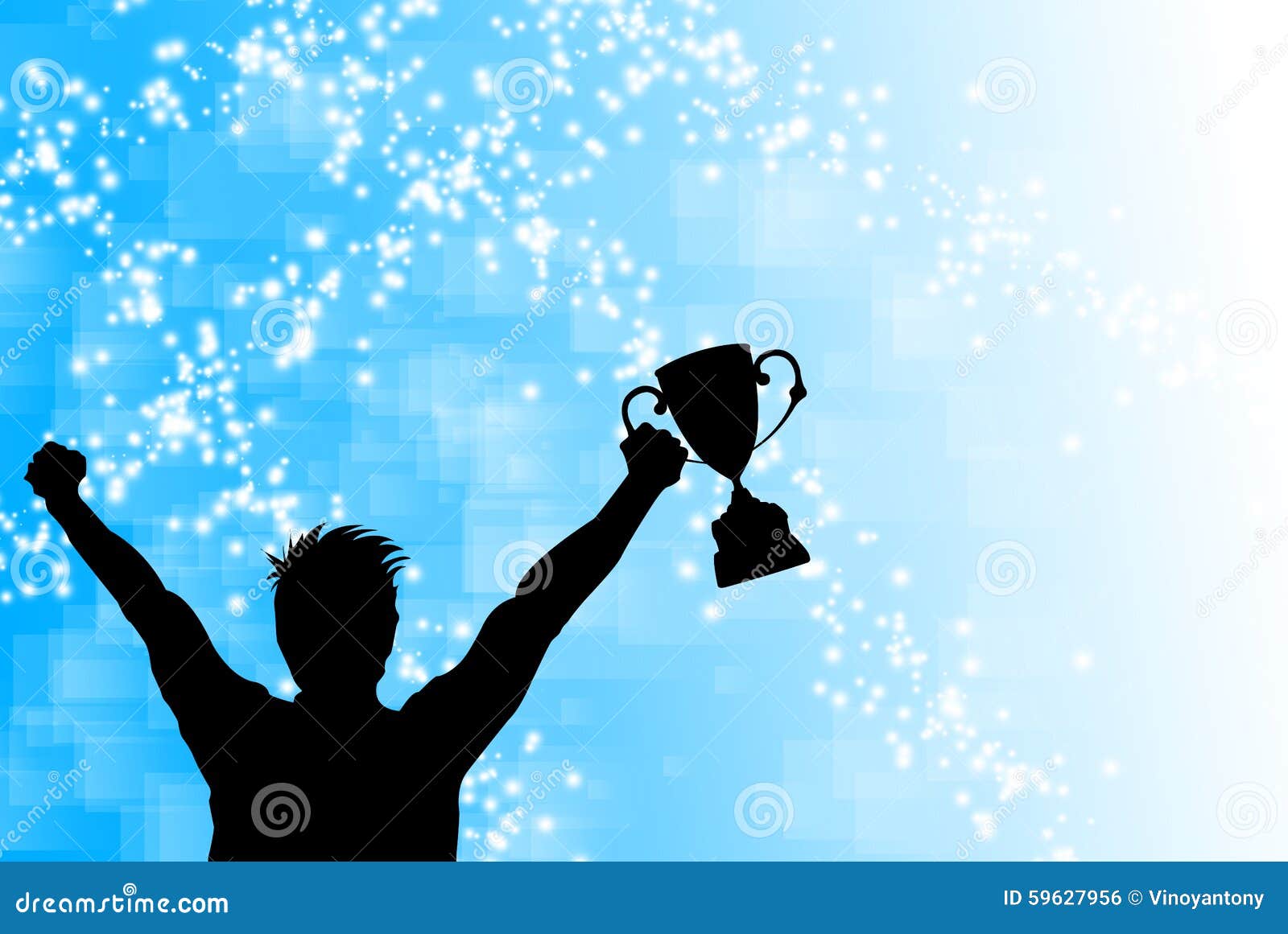 Trophy winner celebration stock illustration. Illustration of glow ...