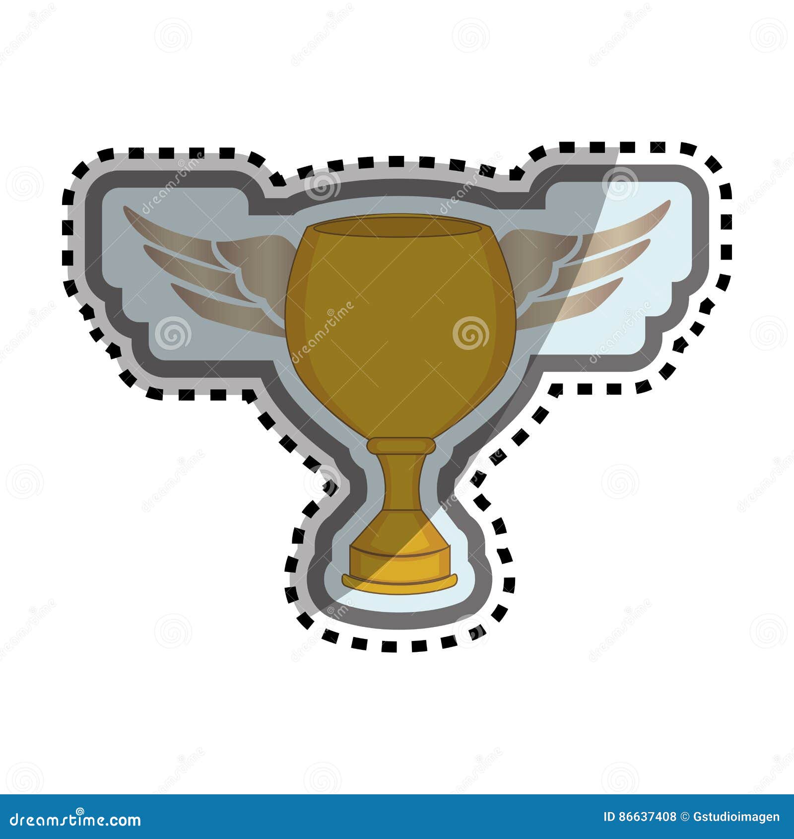 Trophy Winner with Wings Isolated Icon Stock Vector - Illustration of ...