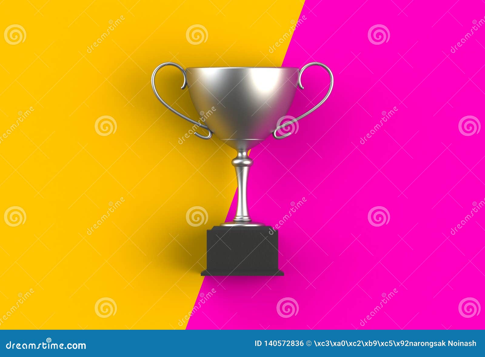 Trophy on Yellow with Pink Plank Stock Illustration - Illustration of ...