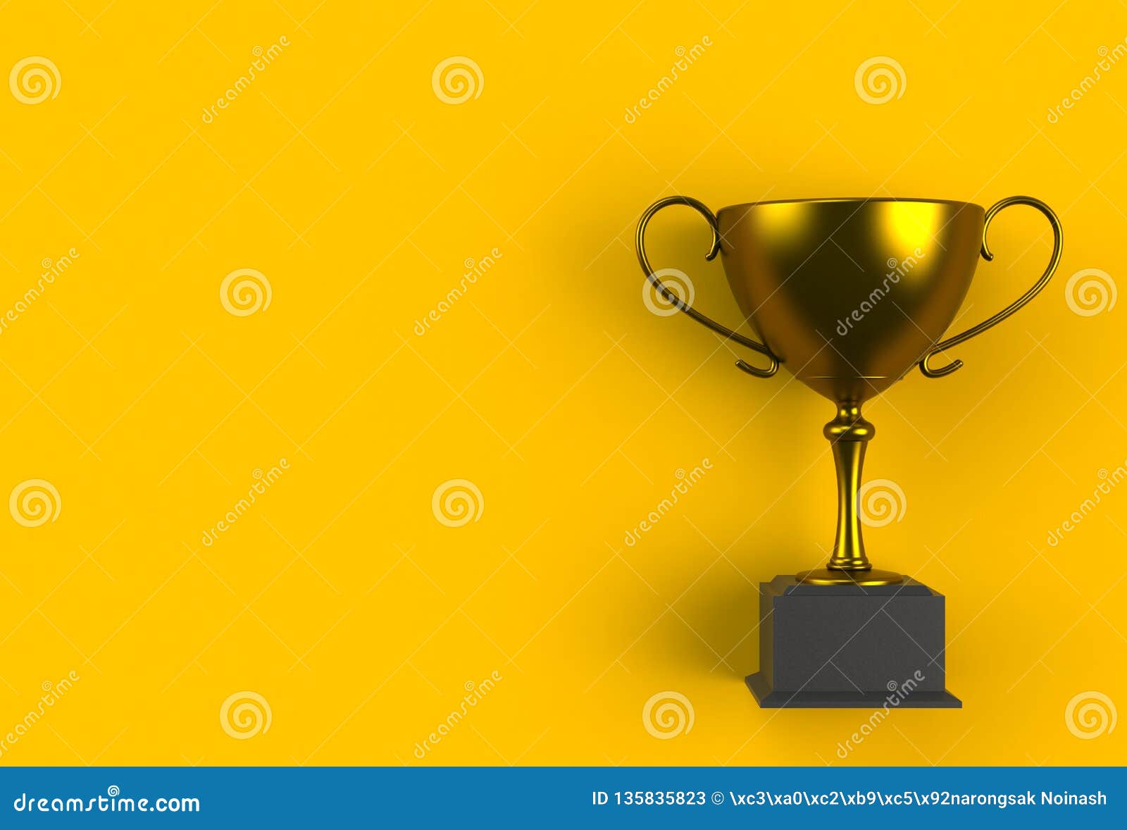 Trophy on yellow plank stock image. Image of award, group - 135835823