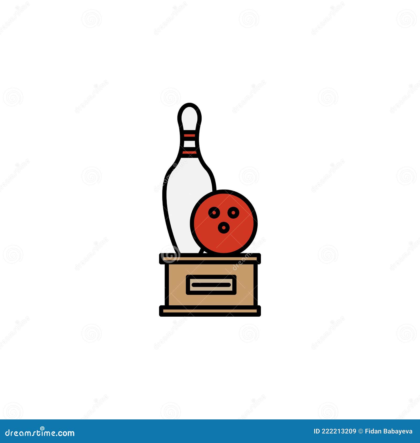 Trophäe Bowling Linie Farbiges Symbol. Zeichen Und Symbole Können Für ... Trophäe Bowling Linie Farbiges Symbol. Zeichen Und Symbole Können Für ...