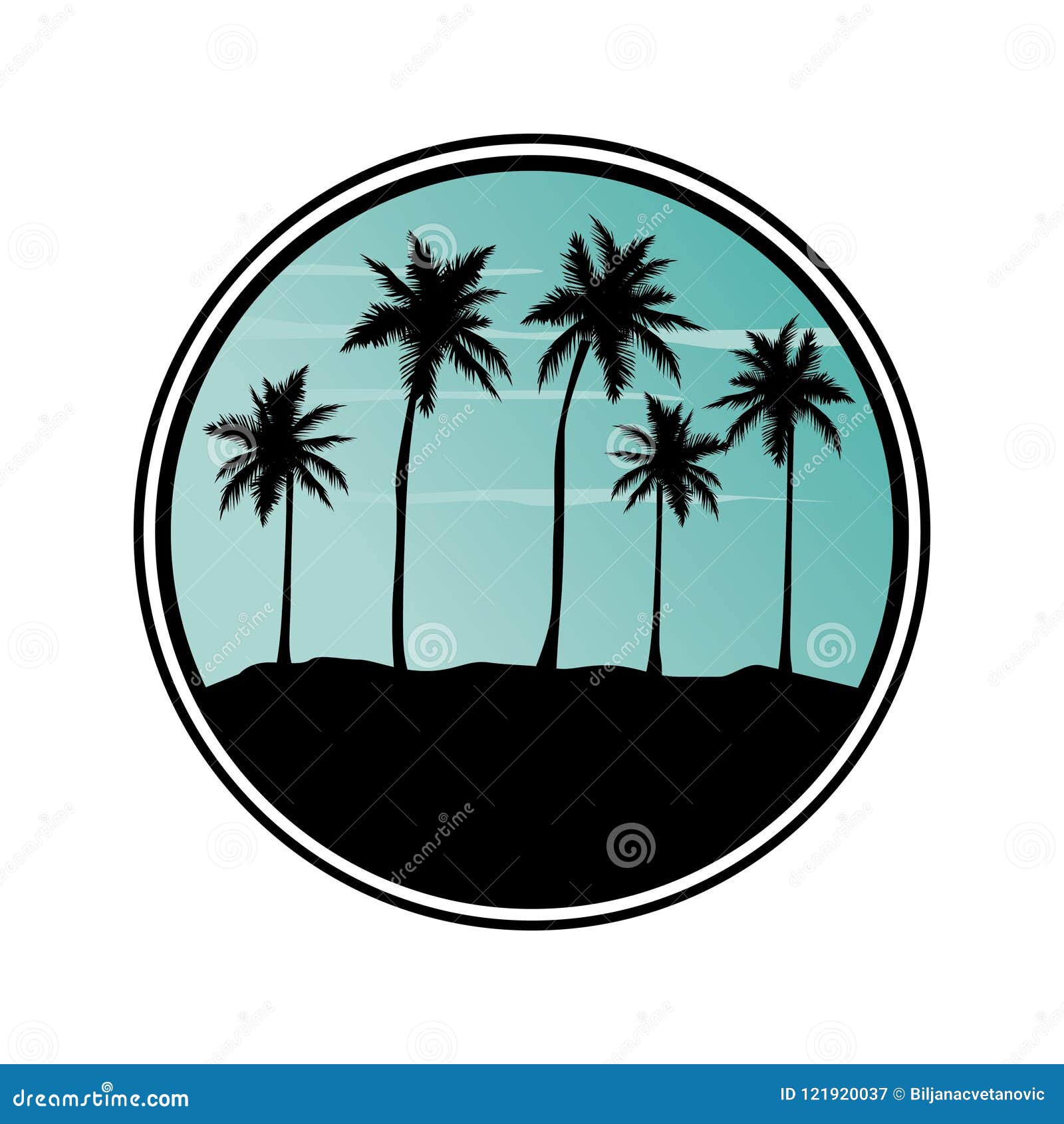 Palms Trees With Watermelon And Briefcase With Beach Ball And Snorkel ... Palms Trees With Watermelon And Briefcase With Beach Ball And Snorkel ...