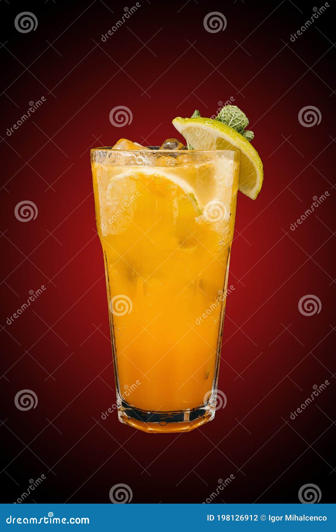Tropic Chill Lemonade Isolated on Red Gradient Stock Photo - Image of ...