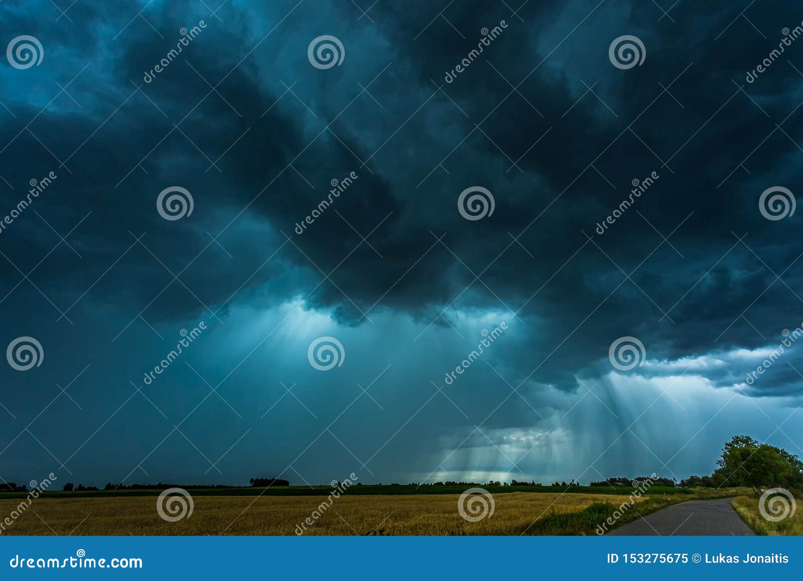 Tropic Storm Clouds with Micro Burst Rain Stock Image - Image of ...