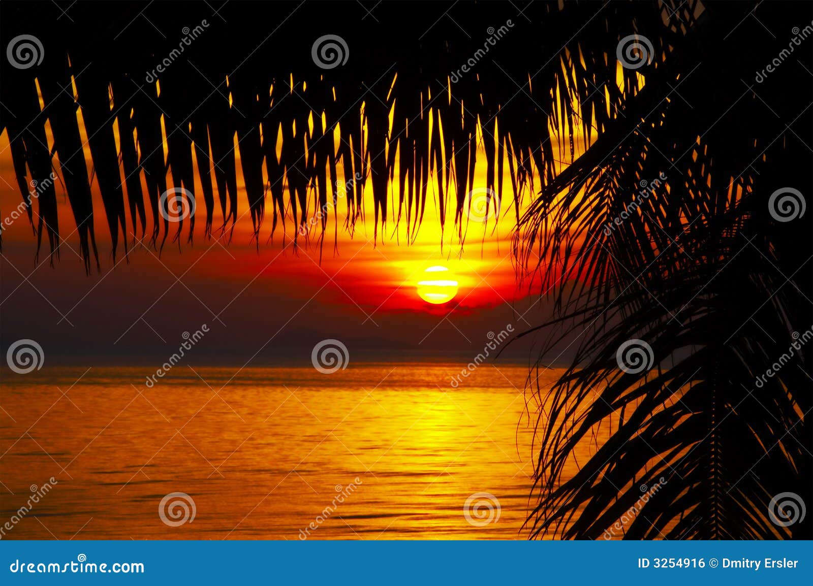 Tropic sunset stock photo. Image of afterglow, beach, sundown - 3254916
