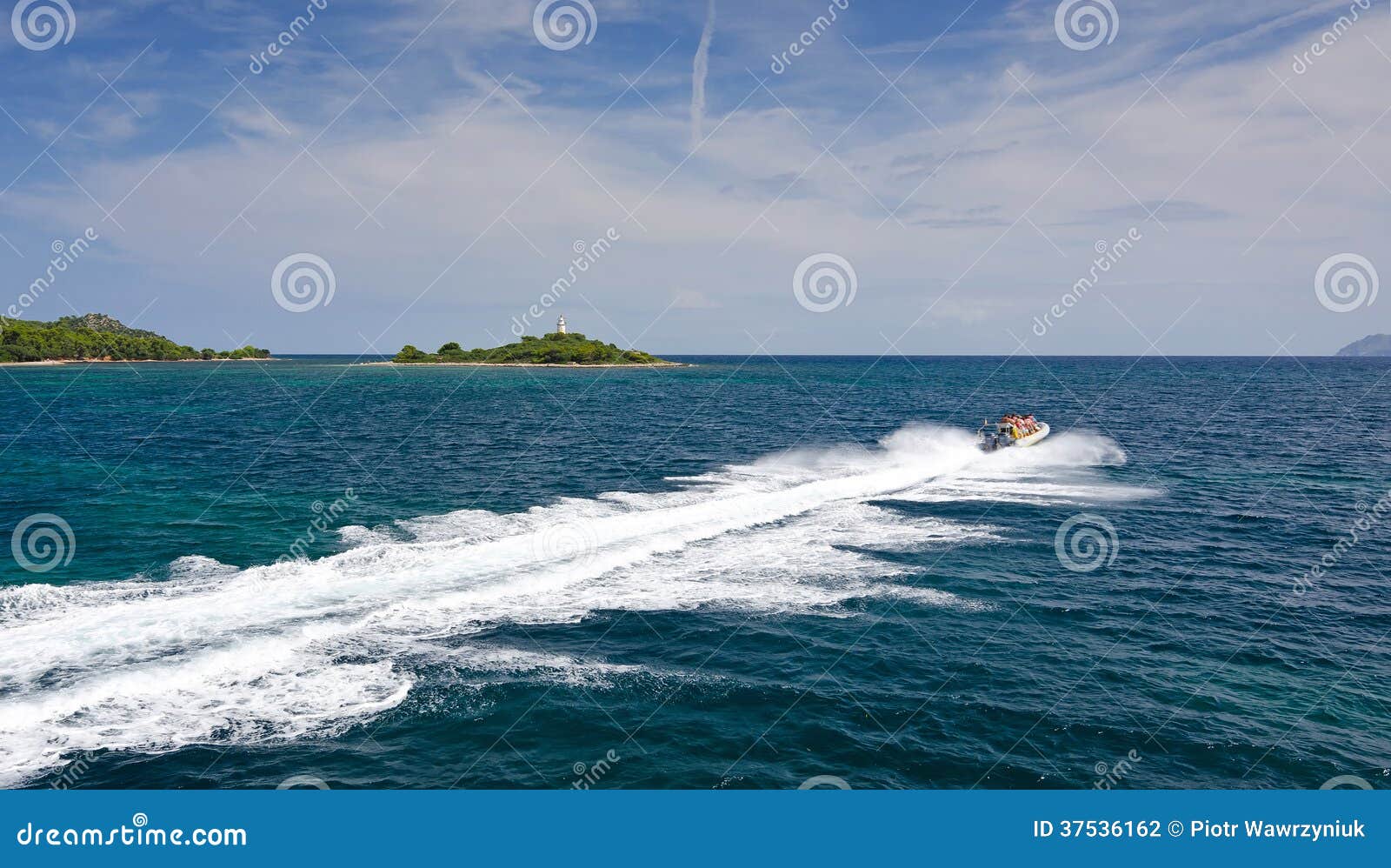 Tropical Adventure with Speedboat Stock Photo - Image of leisure, speed ...