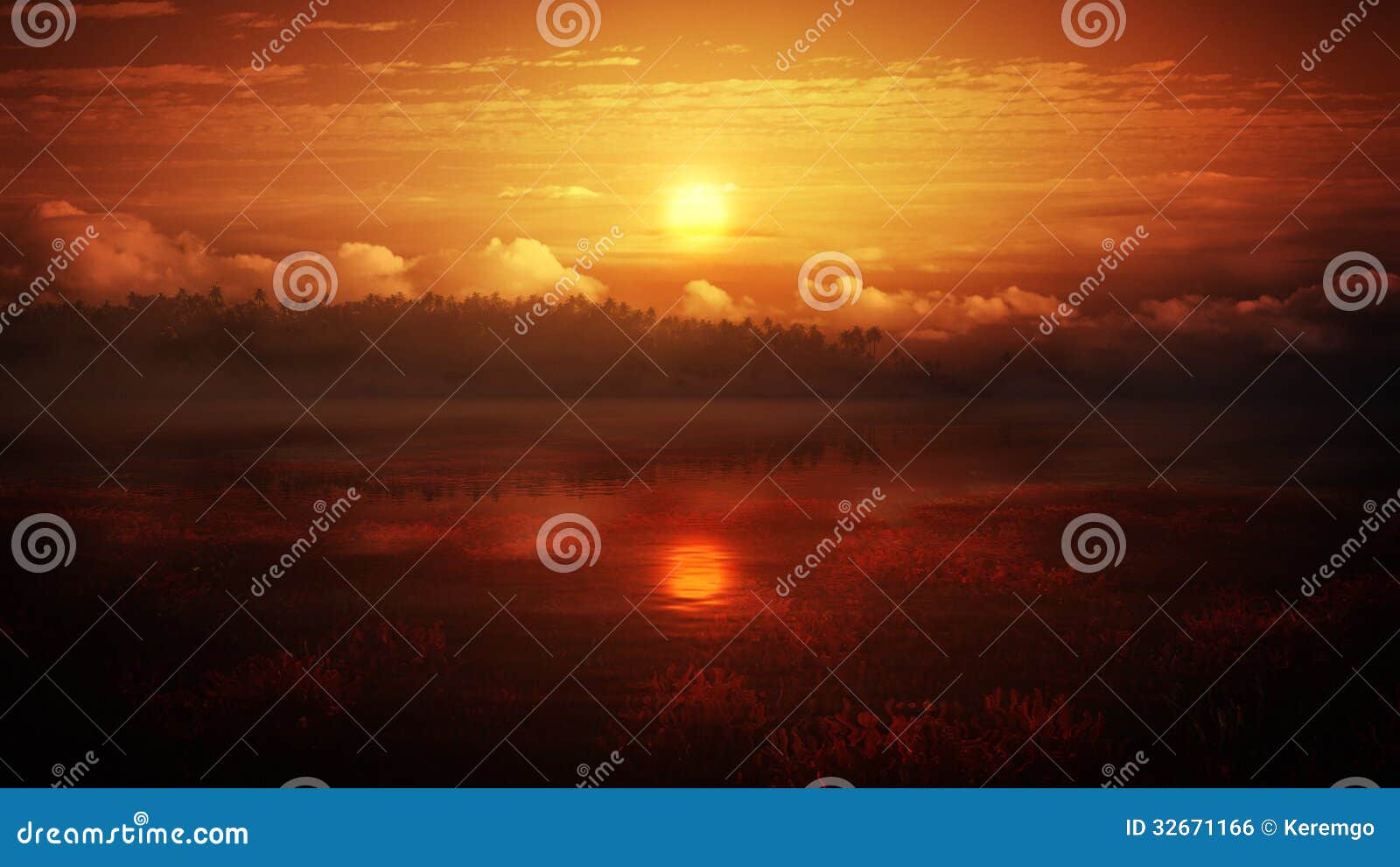 Tropical Amber Sky stock illustration. Illustration of natural - 32671166