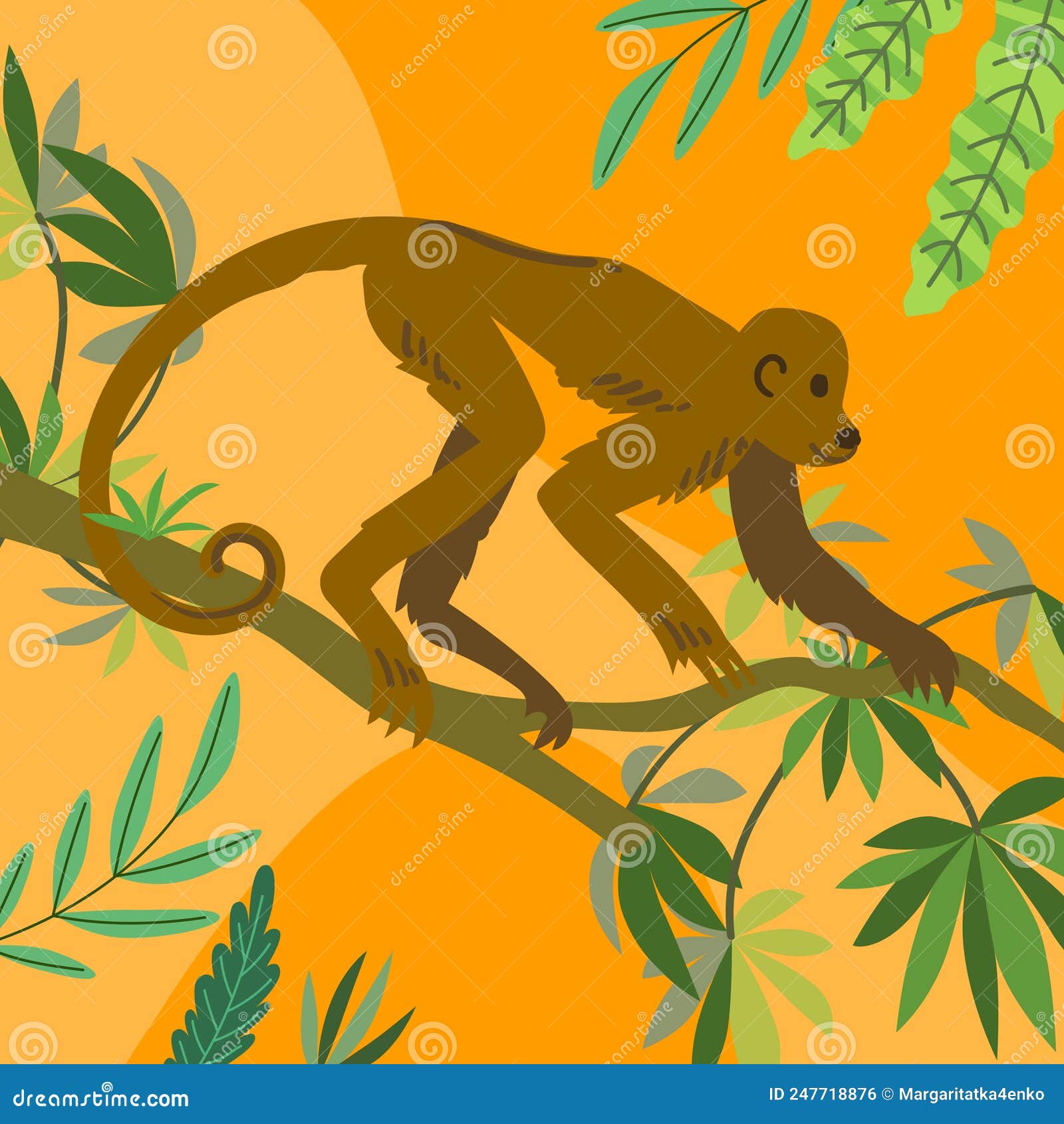 Tropical Animals Vector. Beautiful Animalistic Composition Stock Vector ...