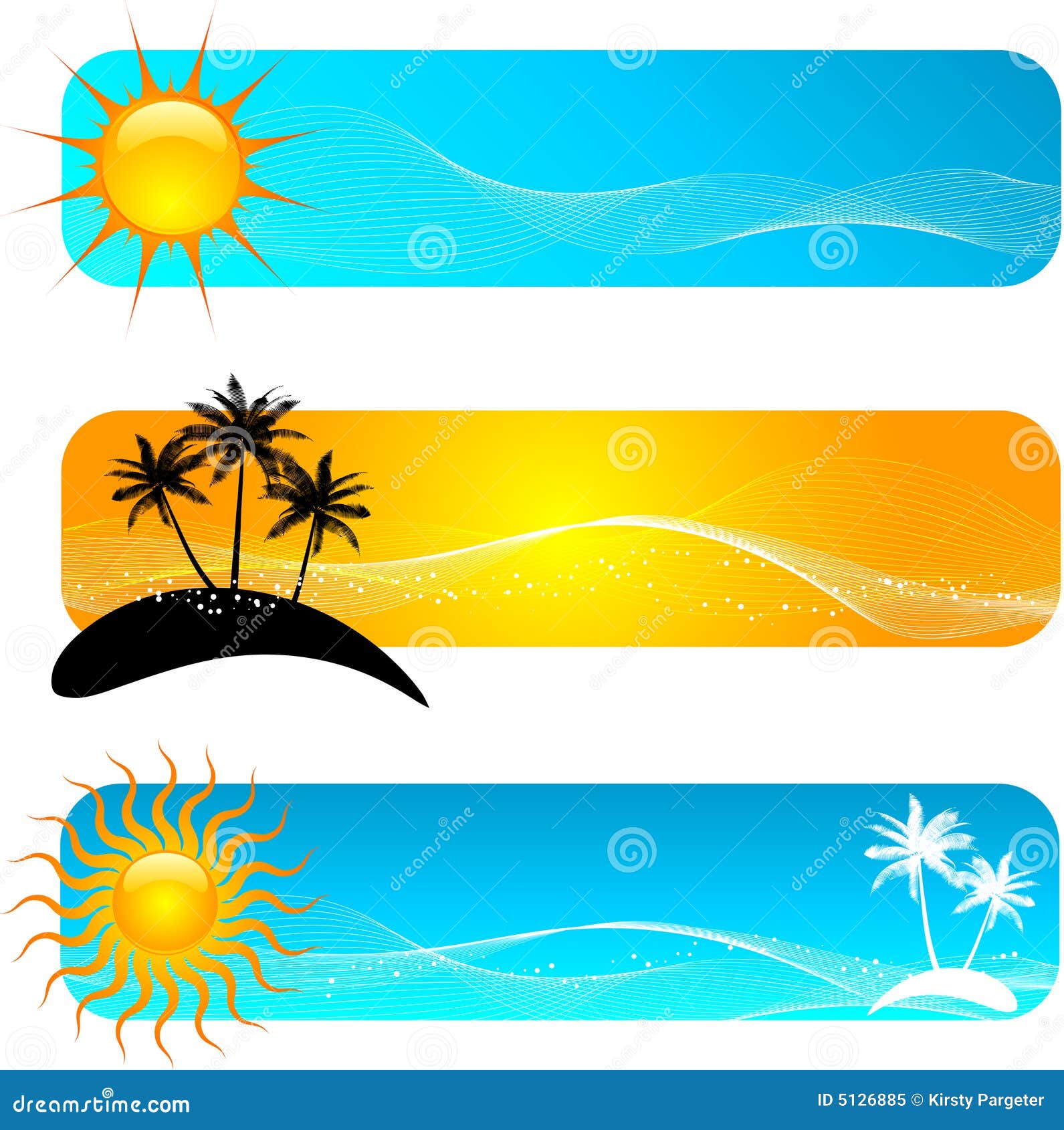 Tropical banners stock vector. Illustration of summer - 5126885