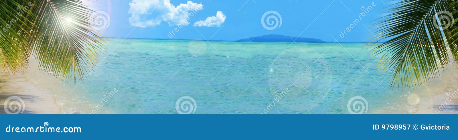Tropical Beach Background Banner Stock Image - Image of glow, beaches ...