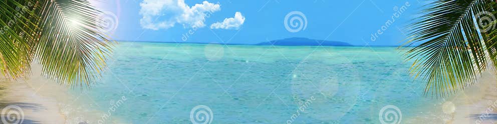 Tropical Beach Background Banner Stock Image - Image of glow, beaches ...