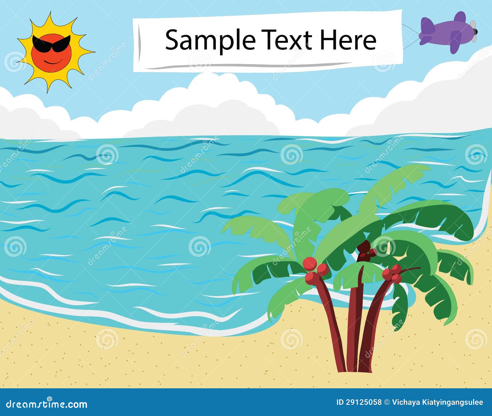 Tropical Beach banner stock vector. Illustration of landscape - 29125058
