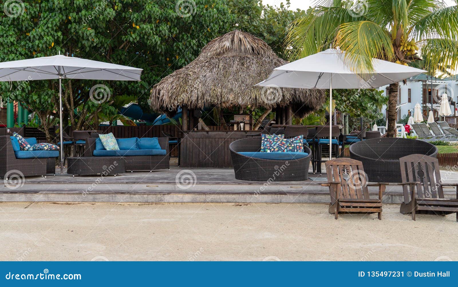 Tropical beach bar stock image. Image of design, sand - 135497231