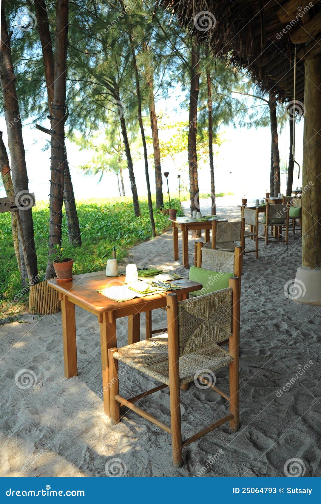 Tropical Beach Bar and Restaurant Stock Image - Image of exotic ...
