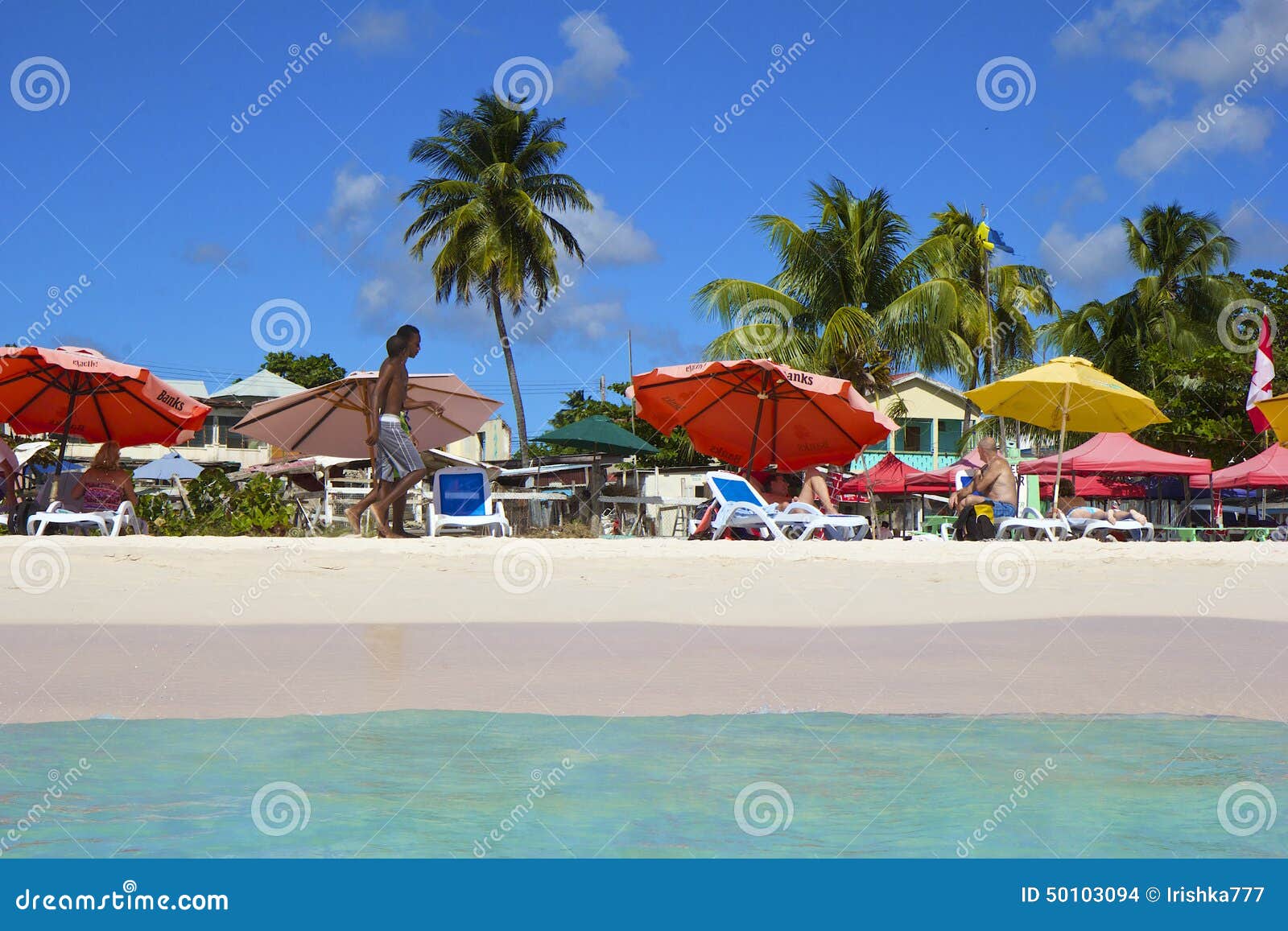 Tropical Beach in Barbados, Caribbean Editorial Stock Image - Image of ...