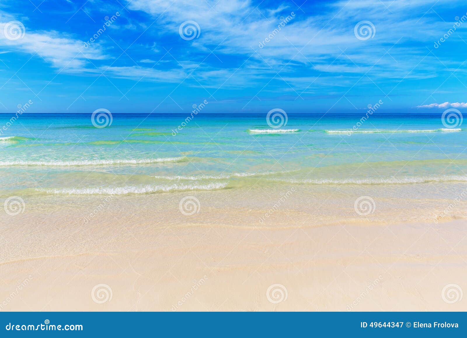 Tropical Beach and Beautiful Sea. Blue Sky with Clouds in the Ba Stock ...