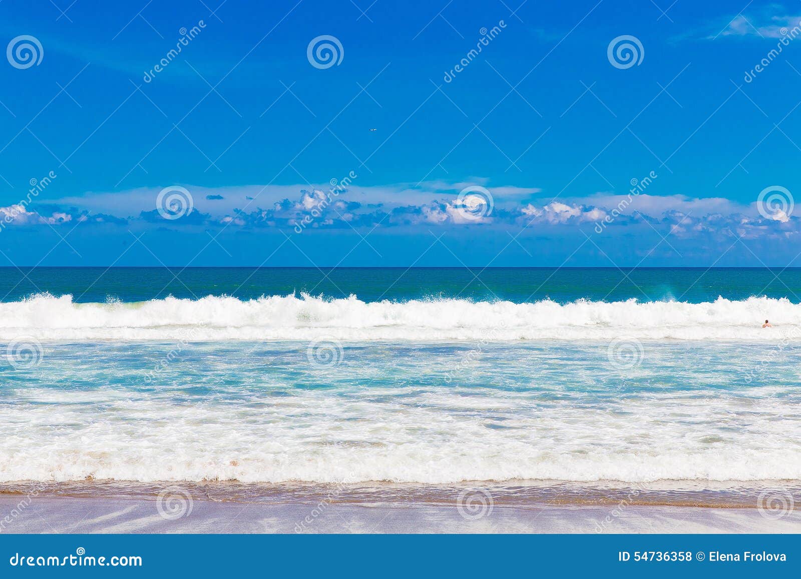 Tropical Beach and Beautiful Sea. Blue Sky with Clouds in the Ba Stock ...