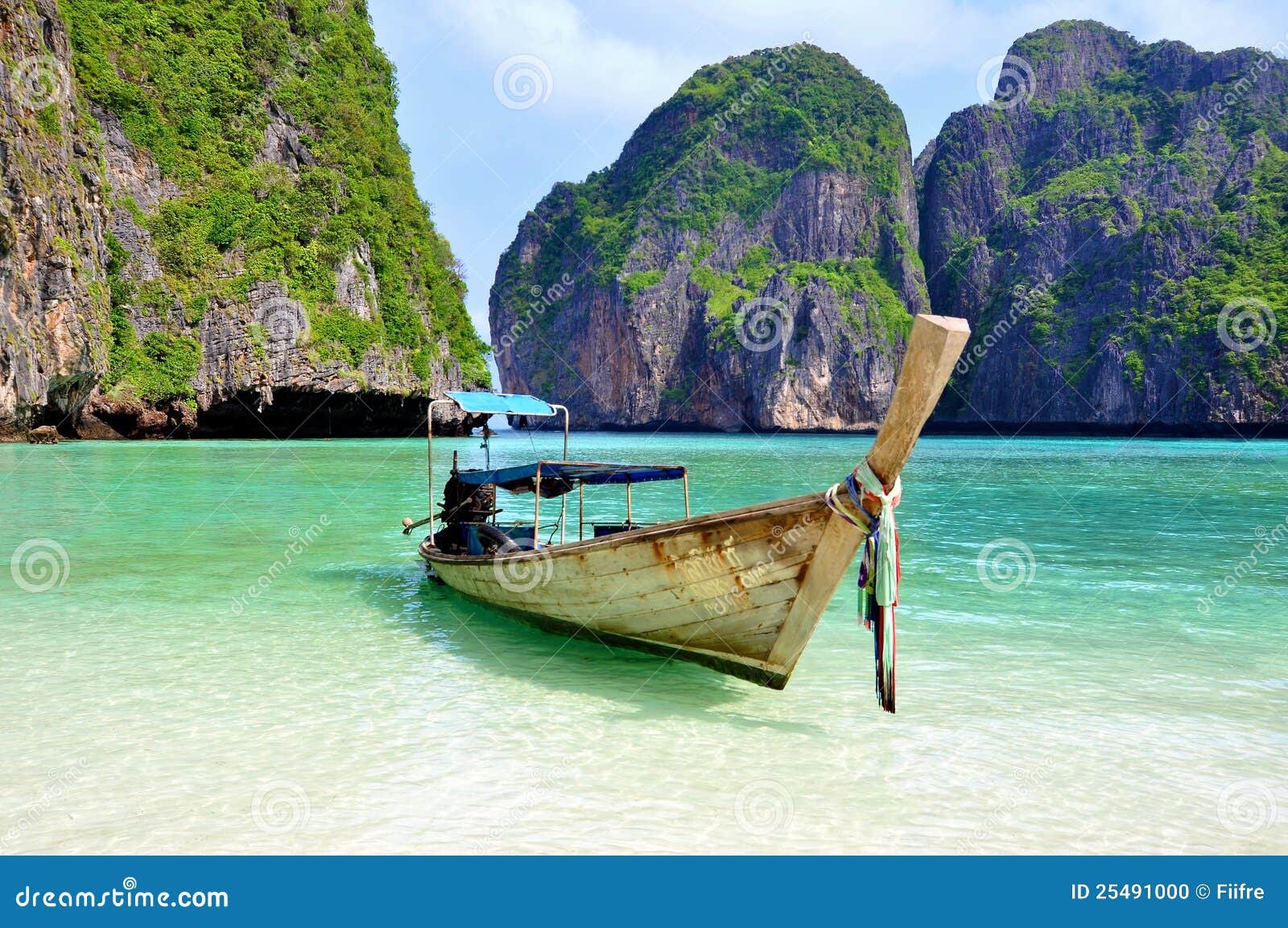 Tropical Beach with boat stock photo. Image of coastline - 25491000
