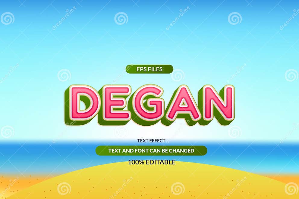 Tropical Beach Coconut Degan Editable Text Effect. Eps Vector File ...
