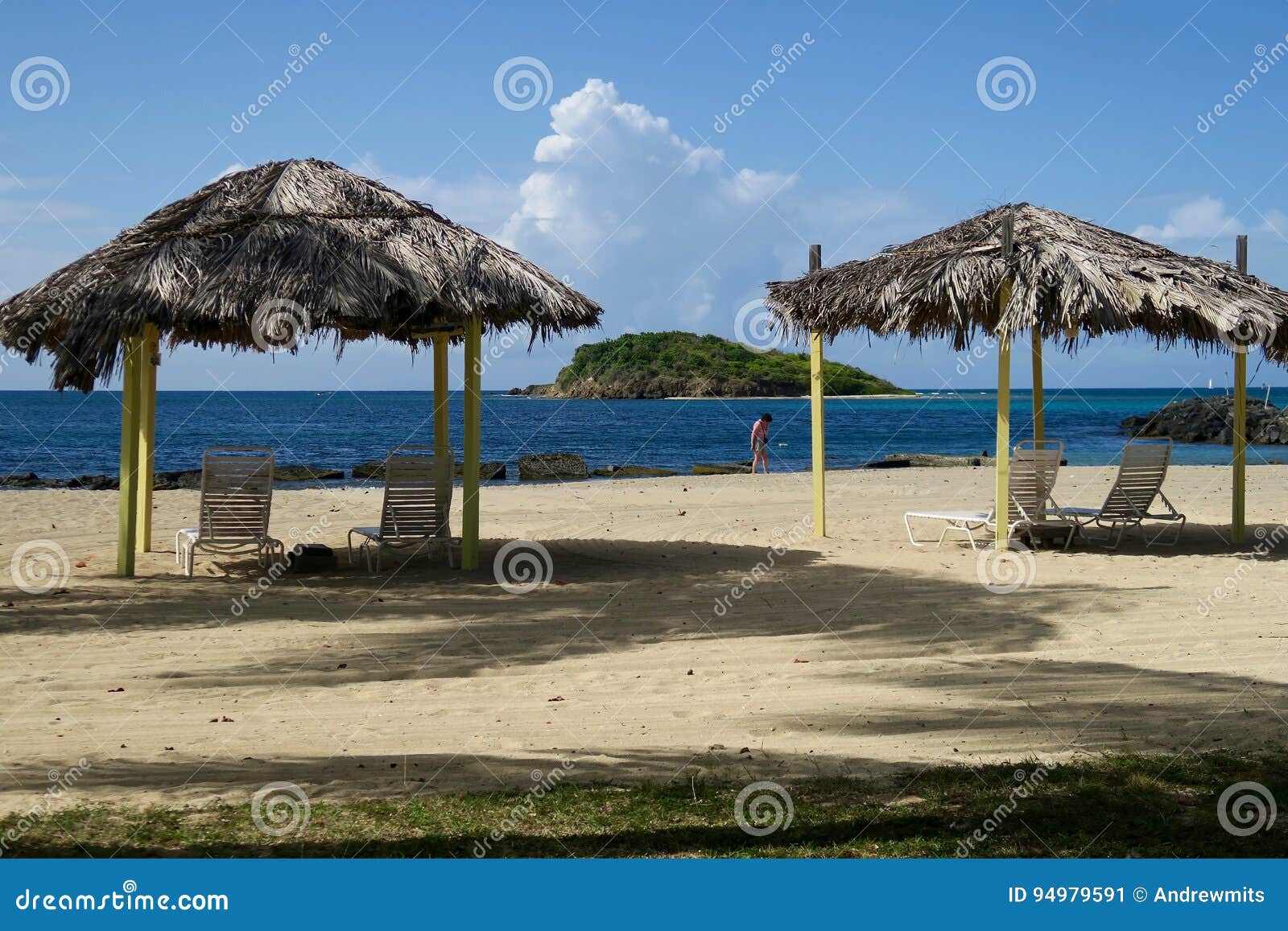 Tropical Beach Comber stock image. Image of view, woman - 94979591