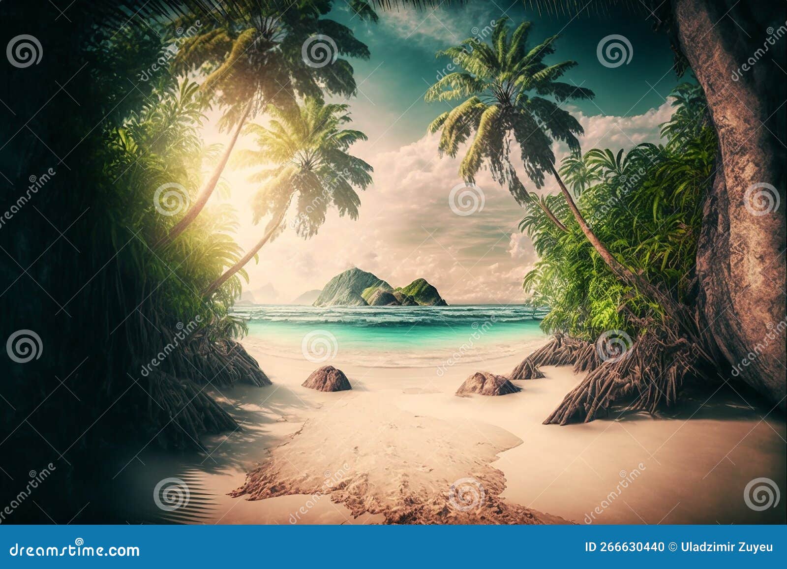 Tropical Beach. Created with Generative Ai Technology Stock ...