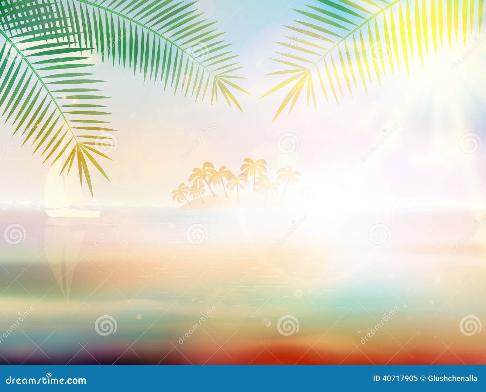 Tropical Beach Design Template. Stock Vector - Illustration of holiday ...
