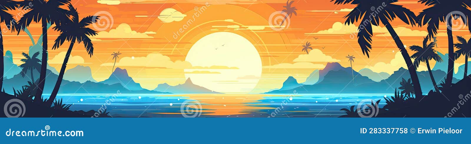 Tropical Beach Dreams Wallpaper Design for Your Creative Project Stock ...