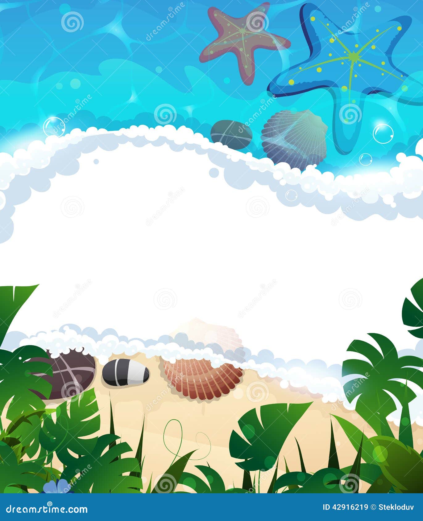 Tropical beach frame stock vector. Illustration of sand - 42916219