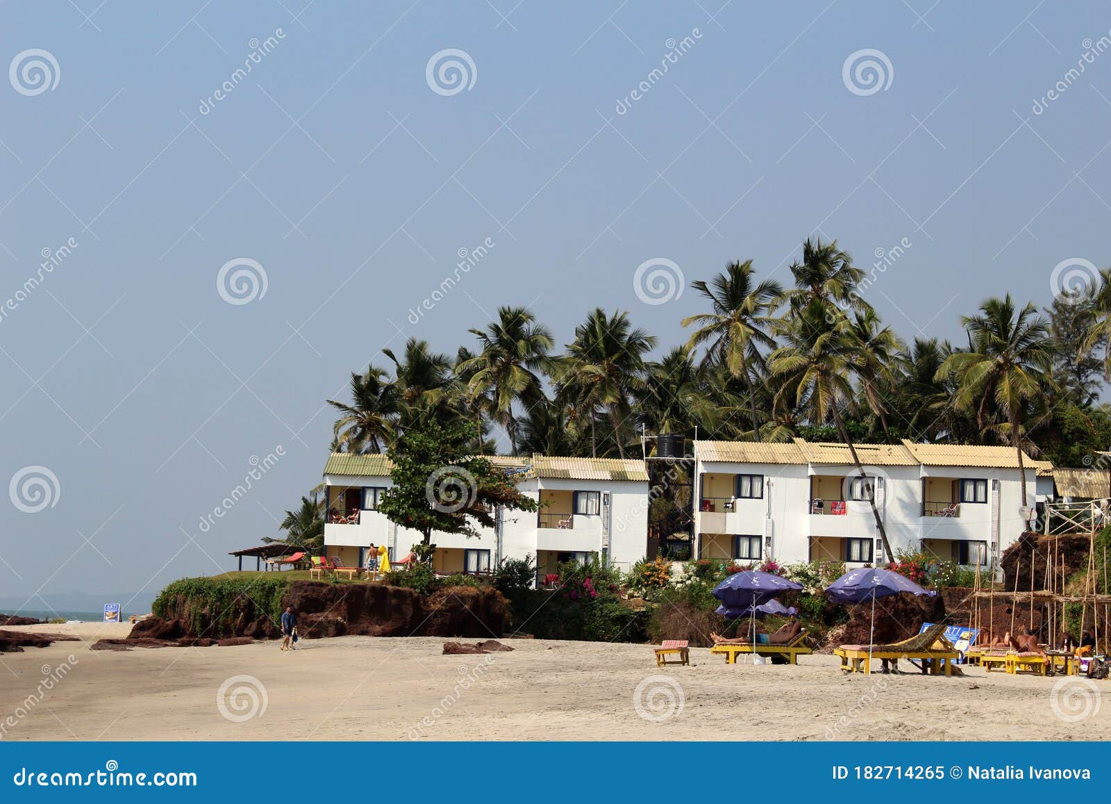 Tropical beach in Goa. stock image. Image of sand, india - 182714265