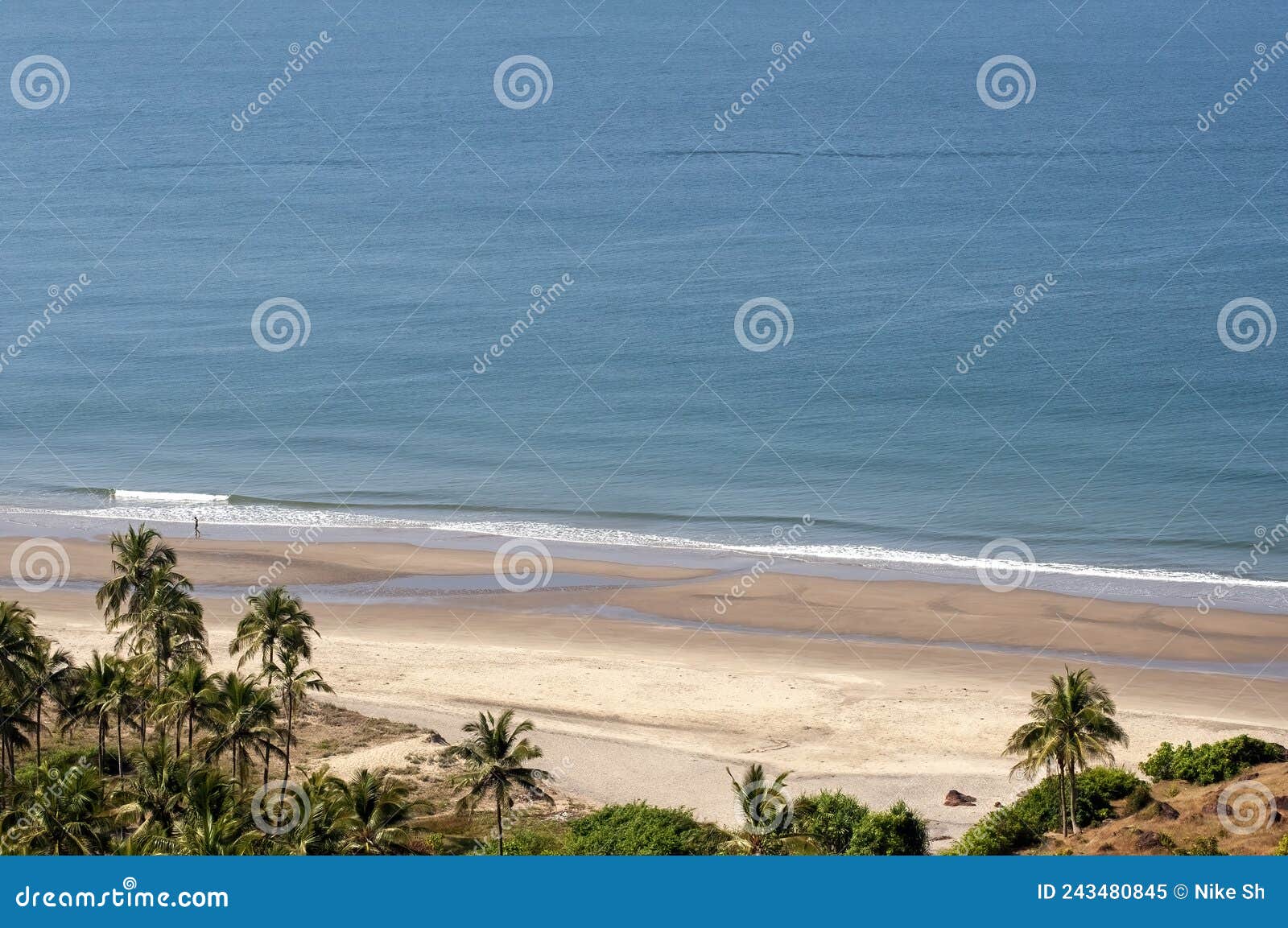 Tropical beach in Goa stock image. Image of vagator - 243480845