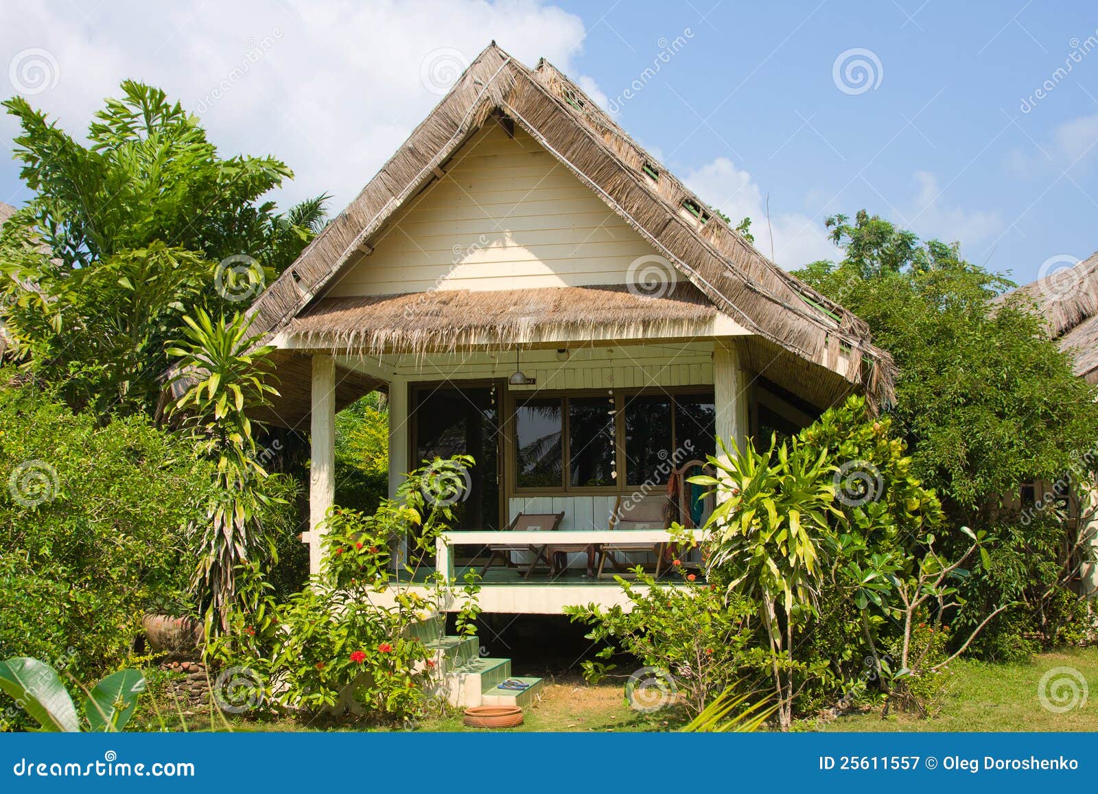 Tropical beach house stock image. Image of luxury, bungalow - 25611557