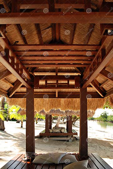Tropical Beach Hut stock image. Image of relaxation, roof - 14011123