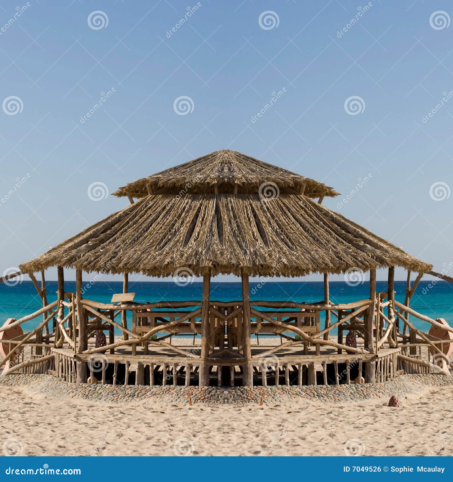 Tropical beach hut stock photo. Image of roof, straw, empty - 7049526