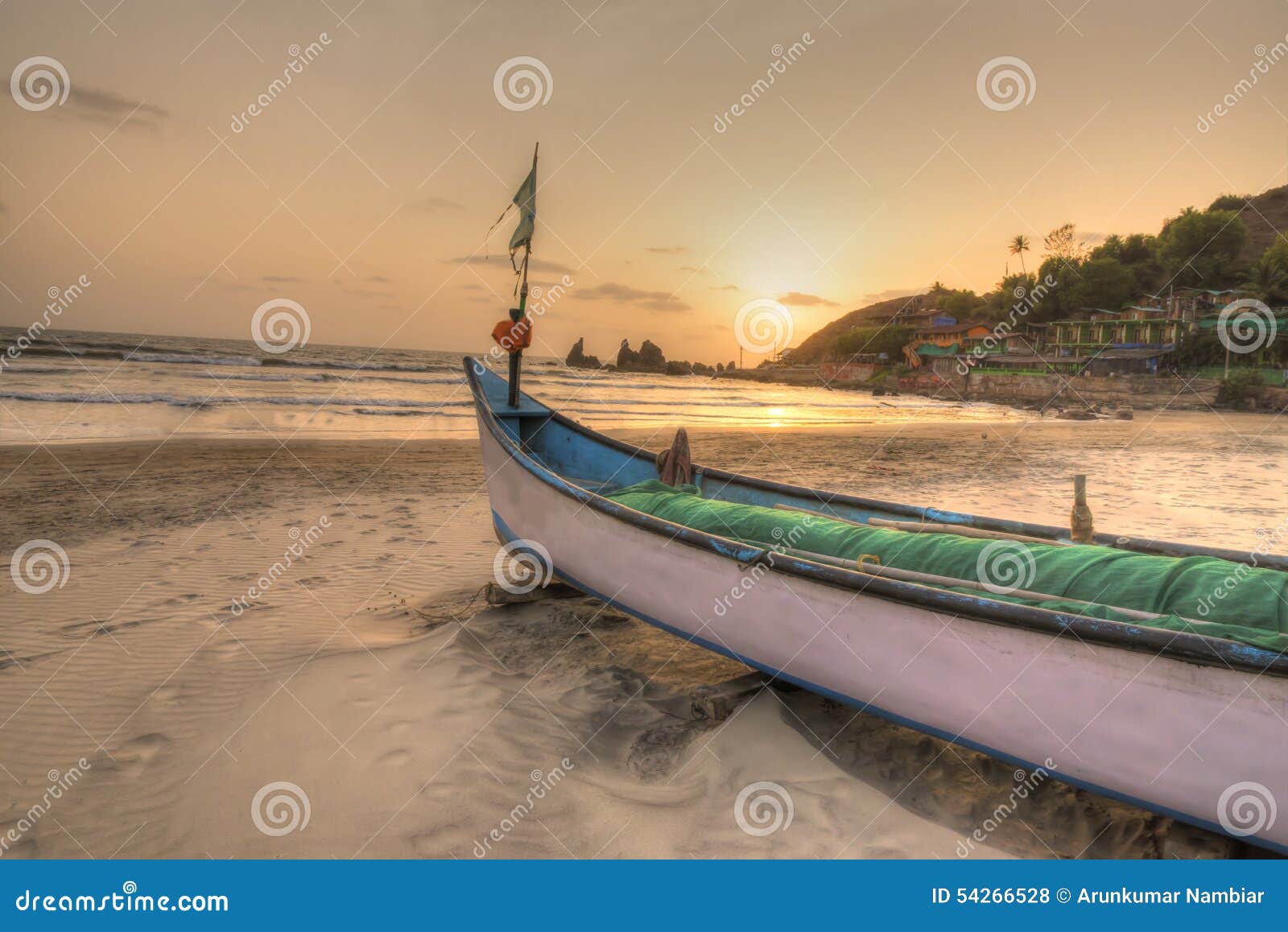 Tropical Beach Landscape in GOA Stock Photo - Image of boat, asia: 54266528