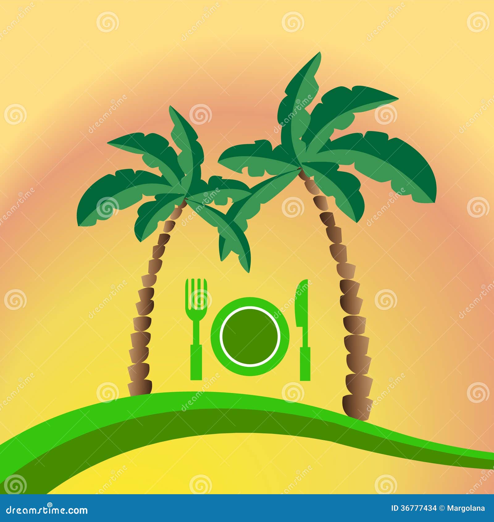 Tropical beach Menu stock illustration. Illustration of plant - 36777434