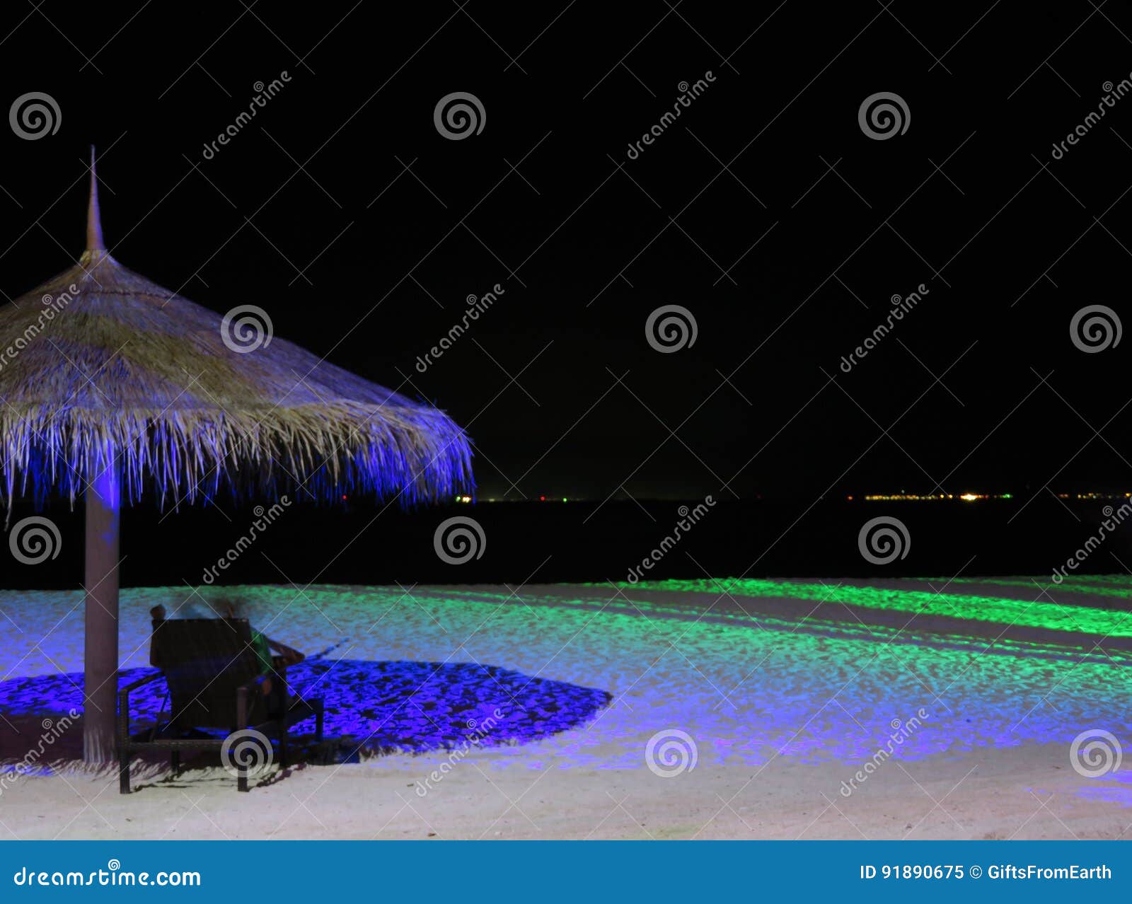 Tropical Beach in the Night Stock Image - Image of idyllic, colour ...