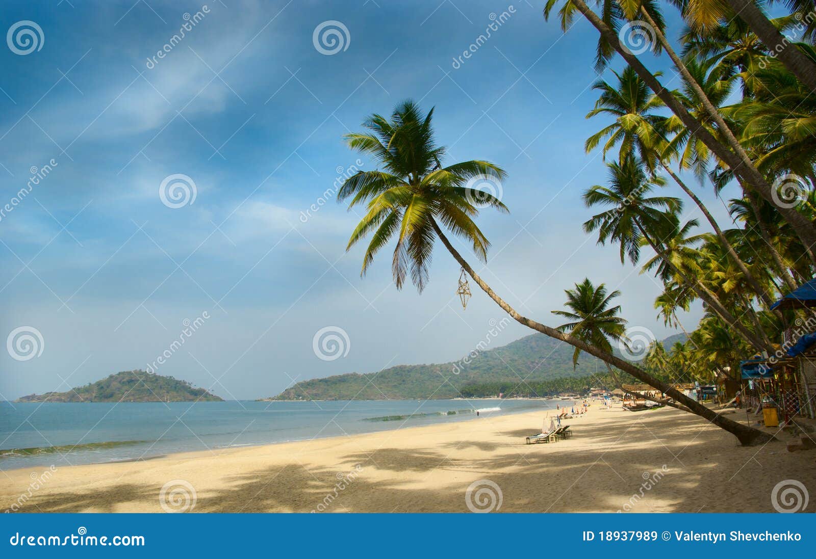 Tropical beach of Palolem stock image. Image of caribbean - 18937989