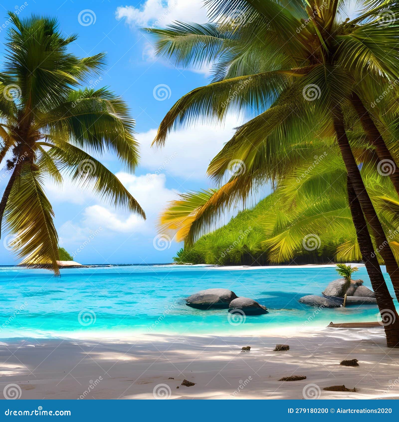 1033 Tropical Beach Paradise A Vibrant And Tropical Background