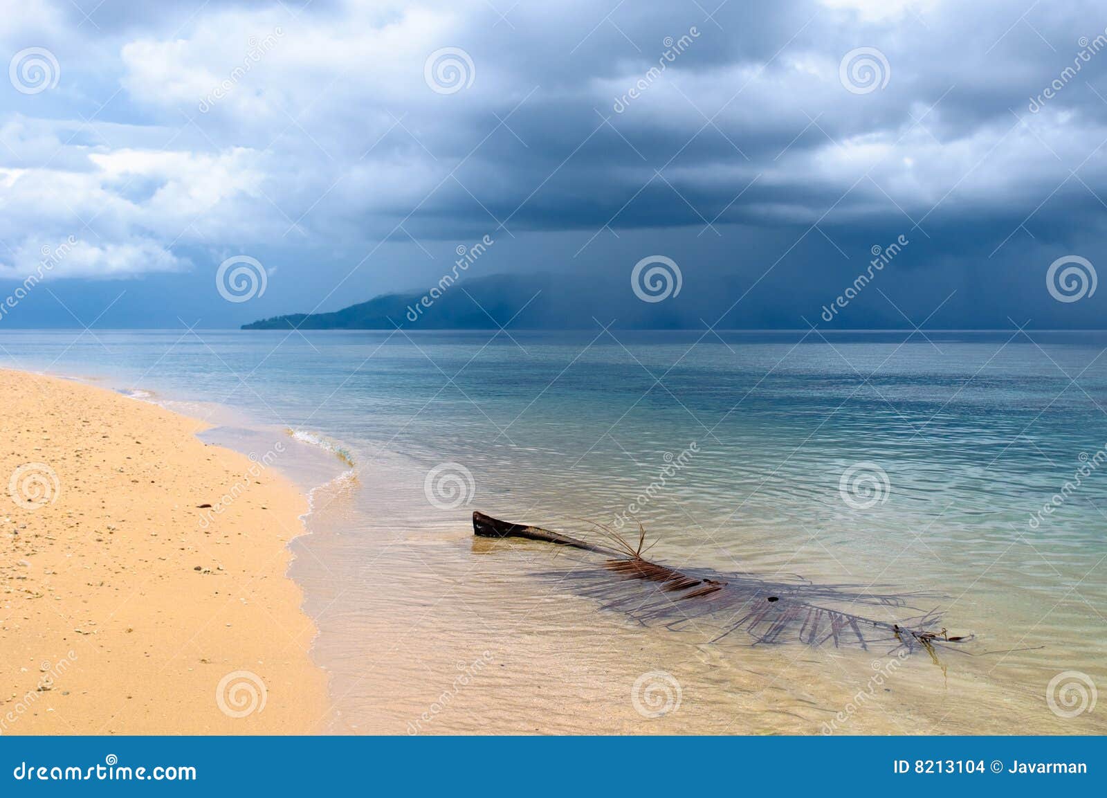 Tropical Beach in a Rainy Weather Stock Photo - Image of beach ...