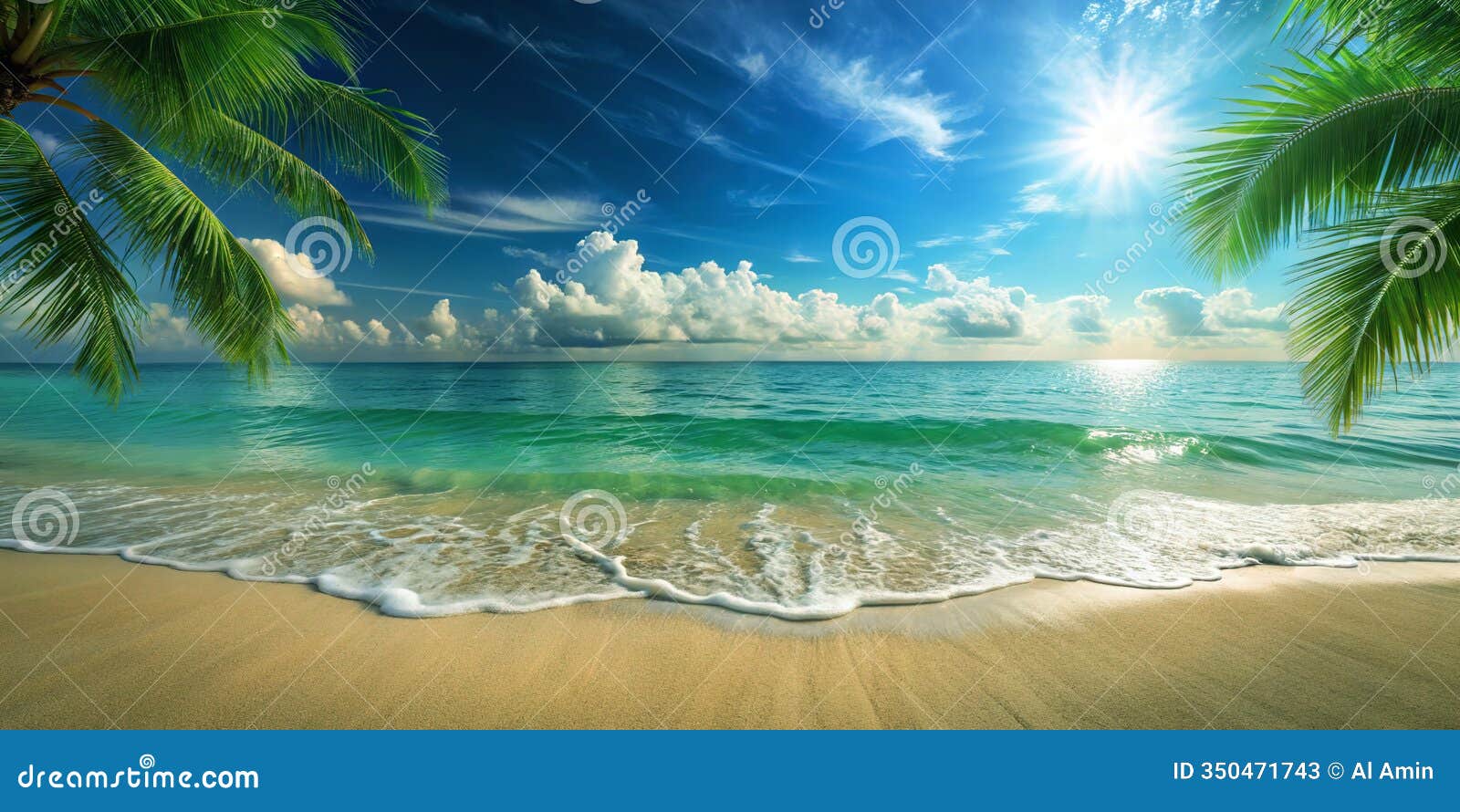 Tropical Beach Sand Background - Light Sand with Ocean Stock ...