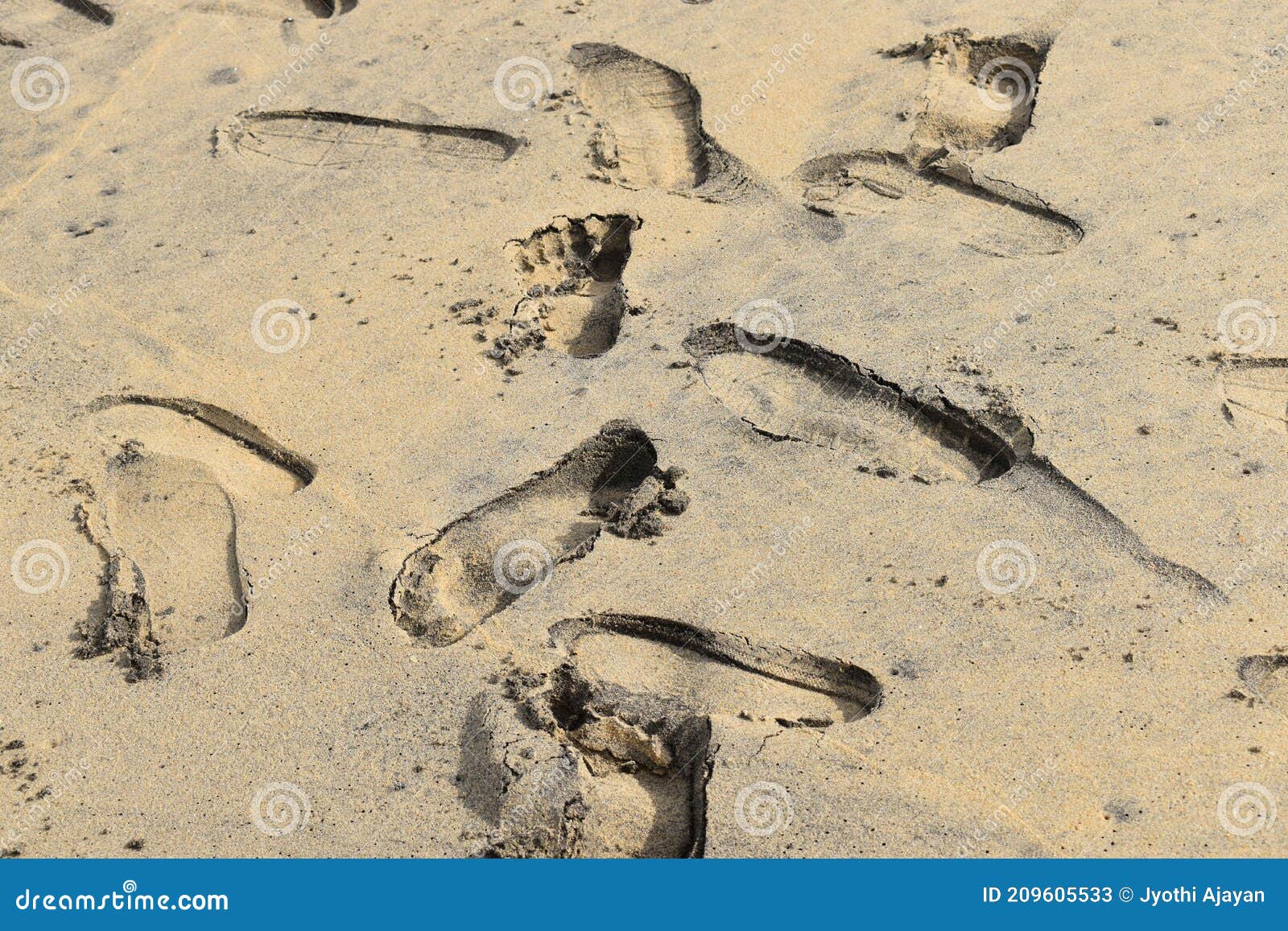 Tropical Beach Sand Black and Silt with Human Footprint Stock Image ...