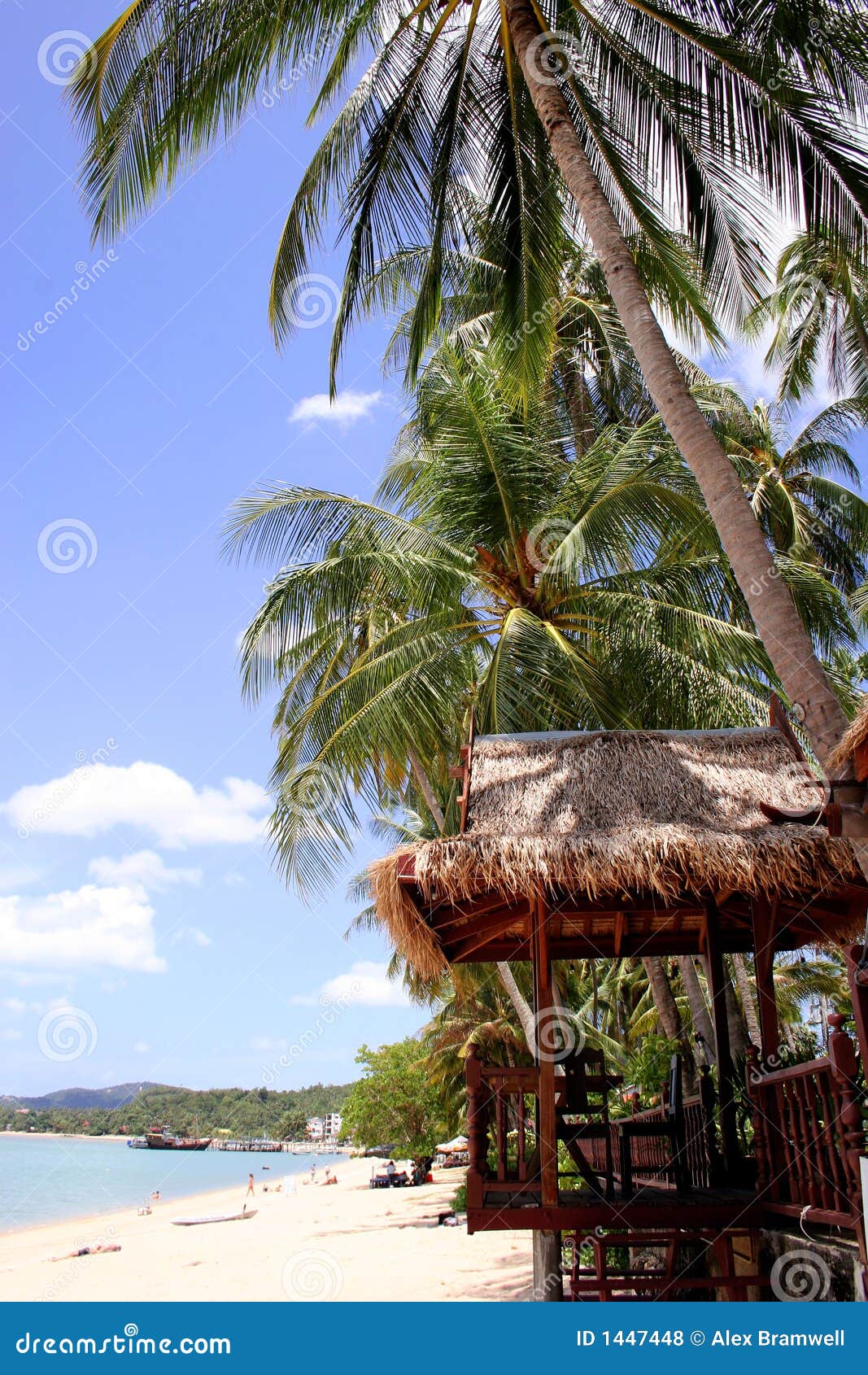 Tropical Beach Scene stock photo. Image of guesthouse - 1447448