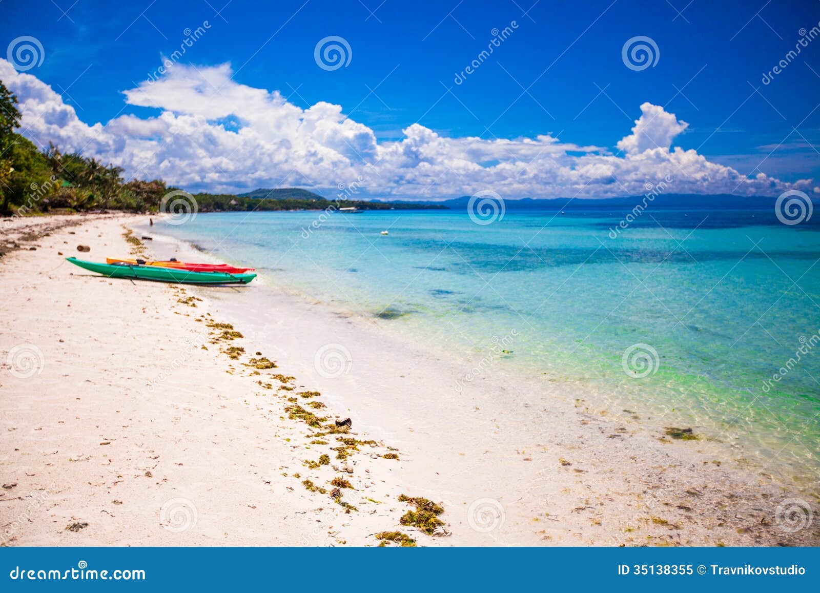 Tropical Beach with Turquoise Water Stock Image - Image of nature ...