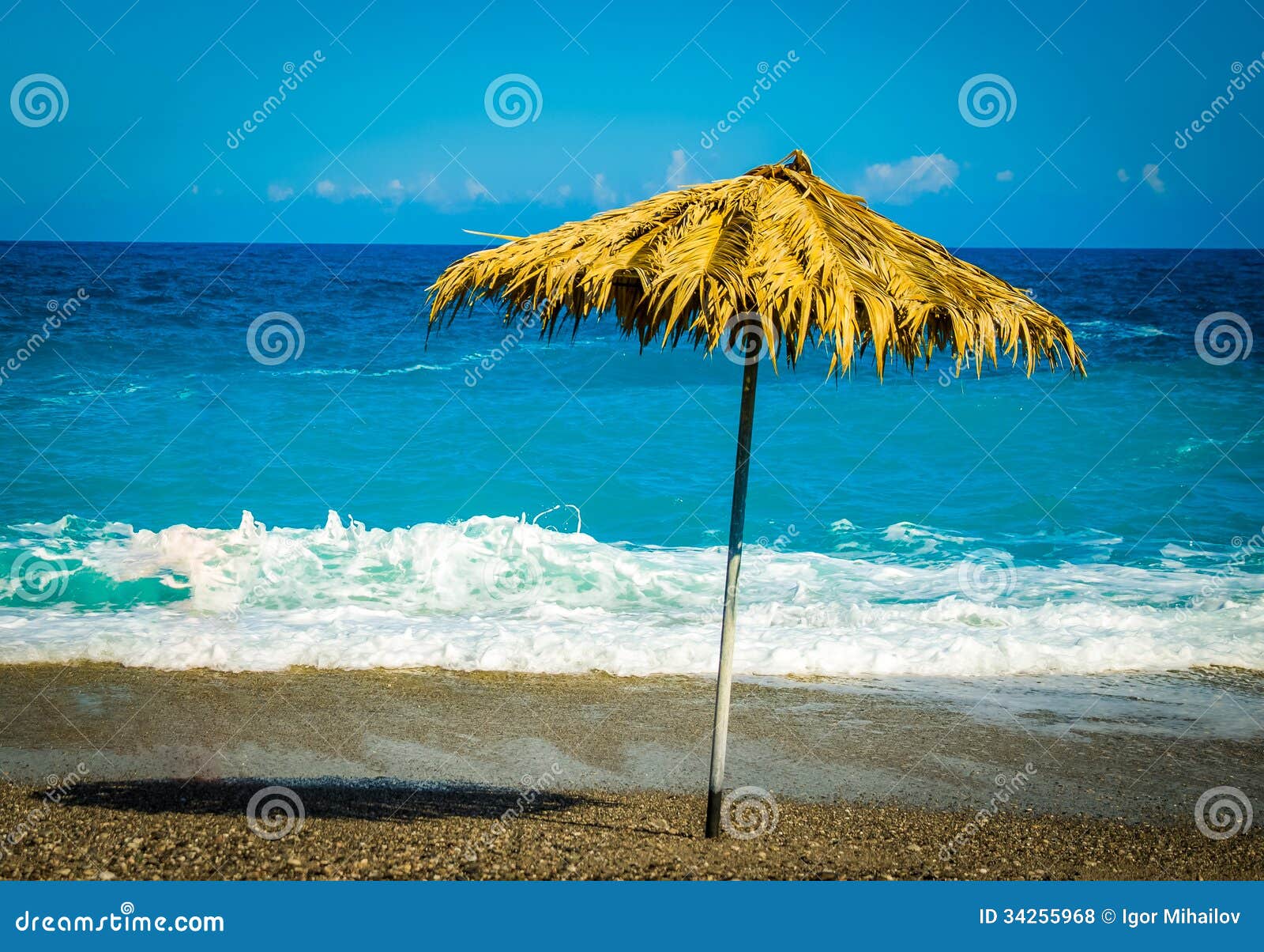 Tropical beach stock photo. Image of umbrella, beautiful - 34255968