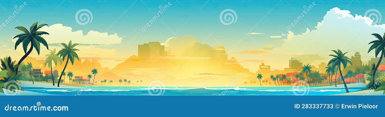 Tropical Beach Vibes Wallpaper Design for Your Creative Project Stock ...