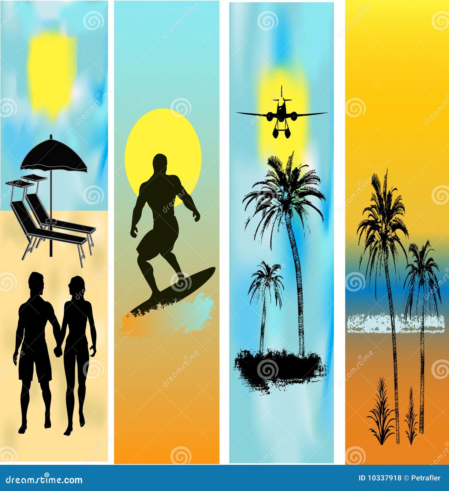 Tropical Beach Web Banner Templates Stock Vector - Illustration of sand ...