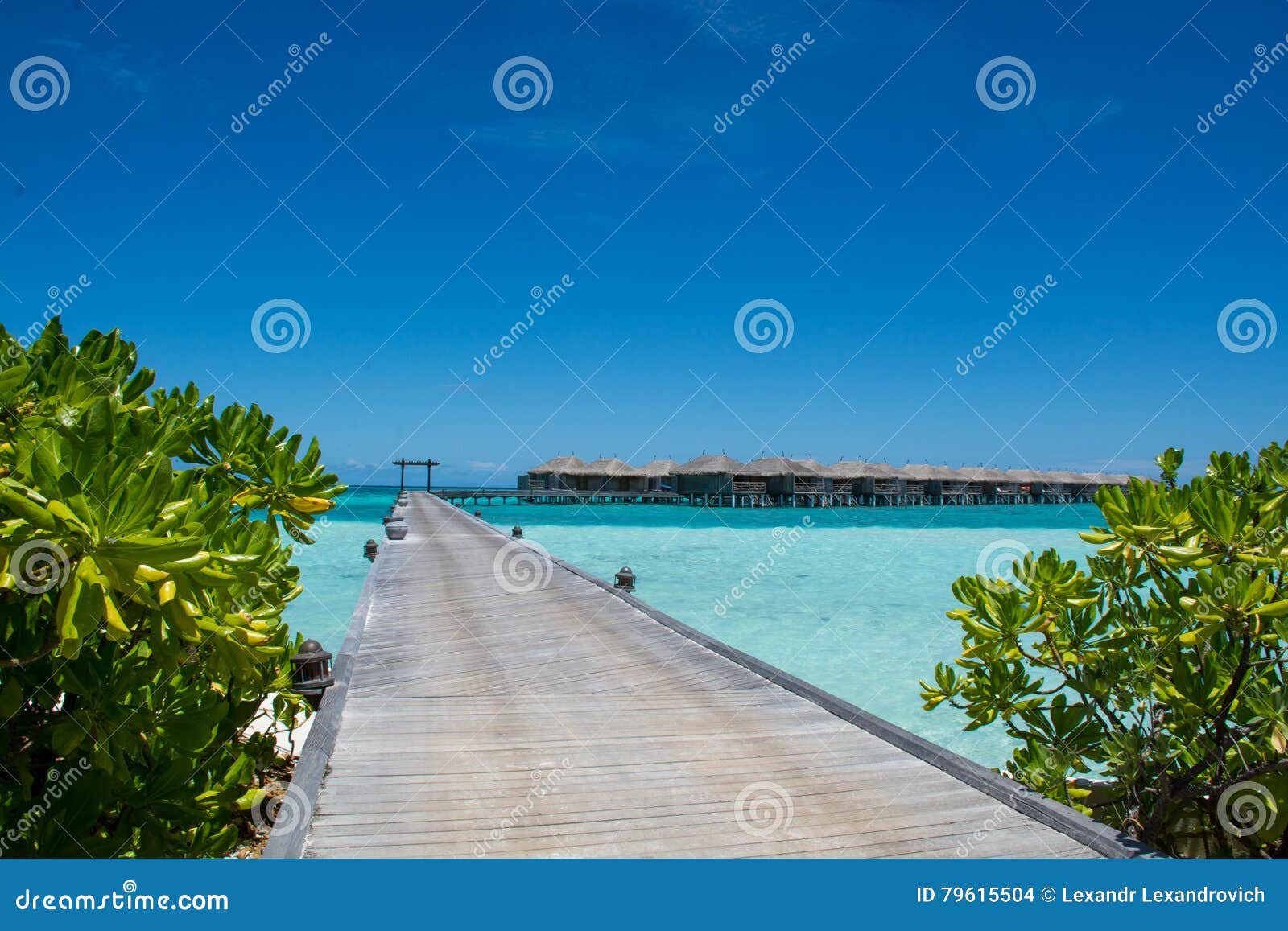 Tropical Beautiful Beach with Huts at Maldives Stock Photo - Image of ...